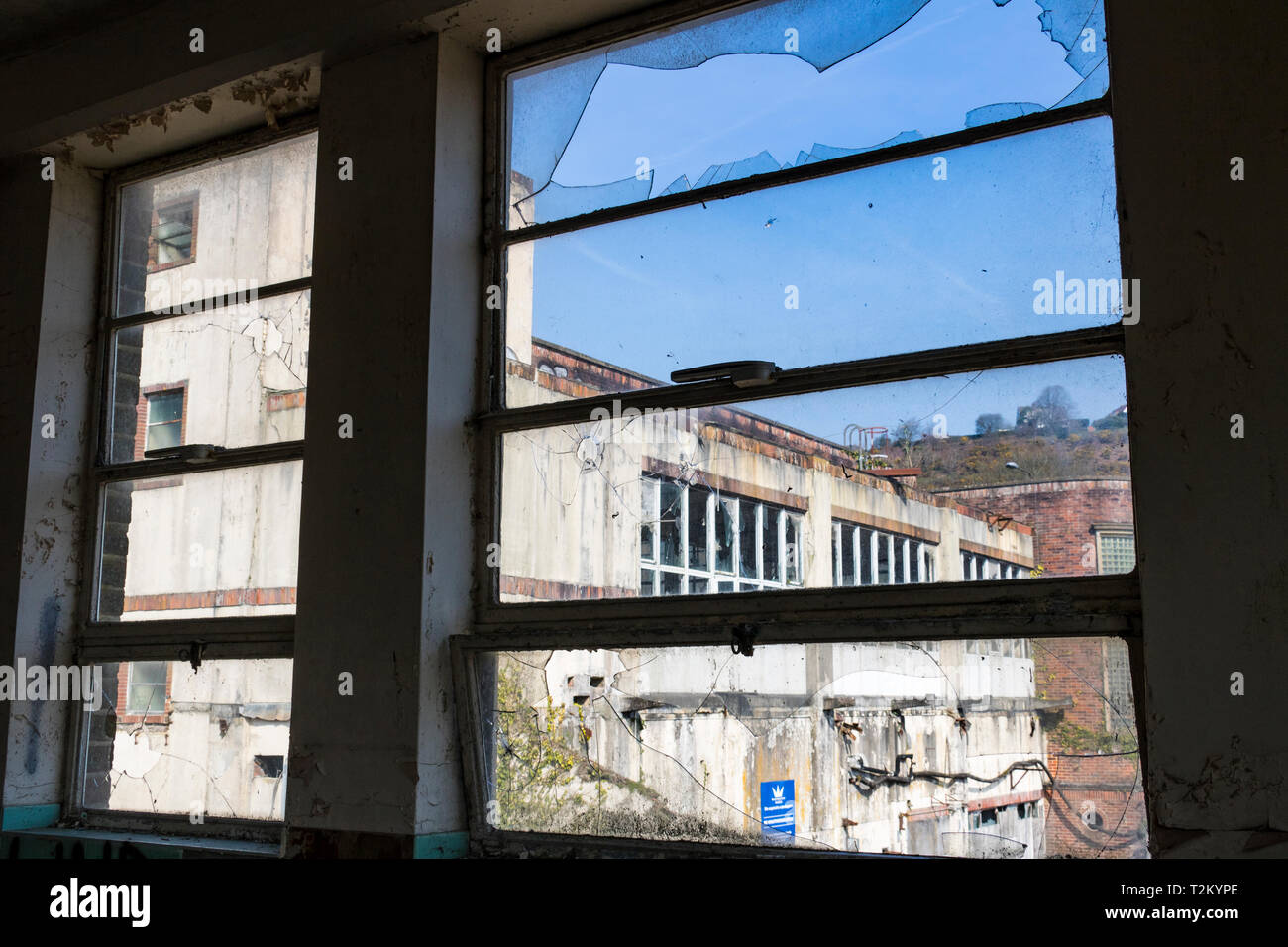 Smashed Windows and View from the Interior of the Derelict Torridge ...