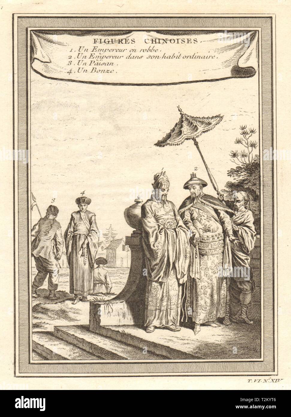 'Figures Chinoises'. Chinese Emperor. Buddhist monk / Bonze. China 1748 ...