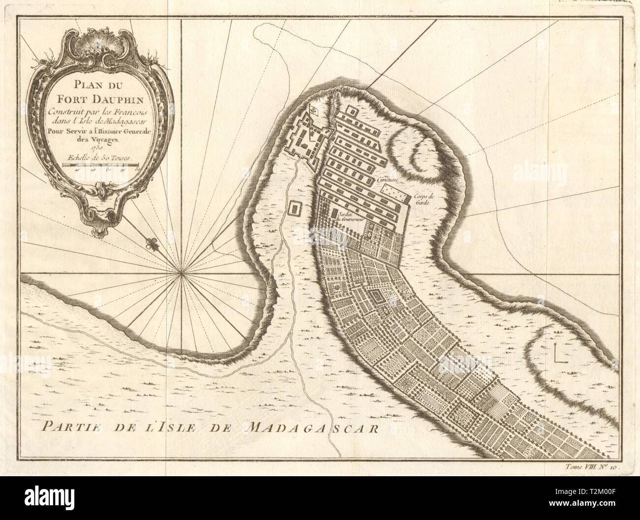 'Plan du Fort Dauphin'', Madagascar. Tolanaro Tolagnaro plan. BELLIN ...