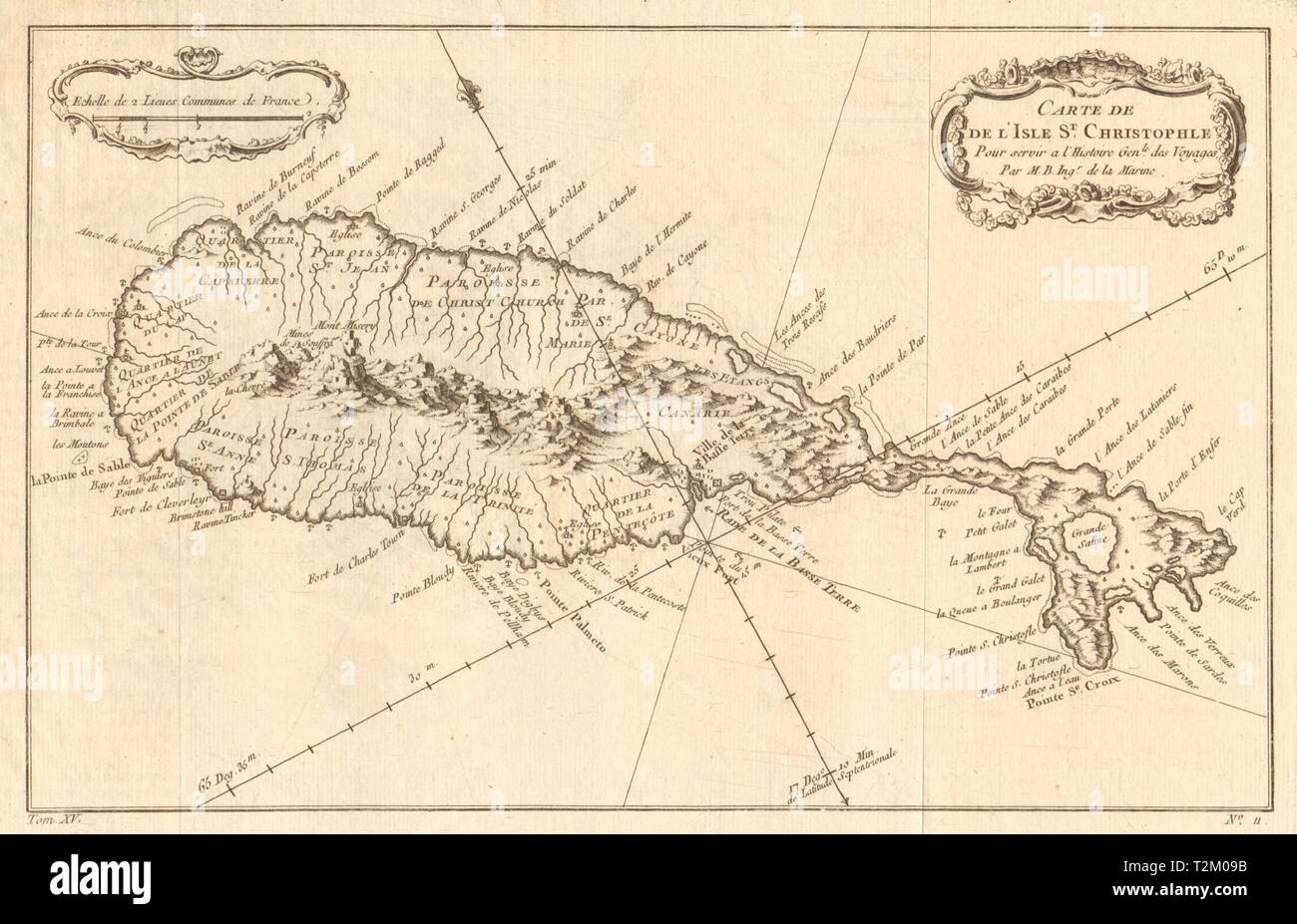 'Carte de l'Isle de St Christophle'. St Christopher / St Kitts. BELLIN ...