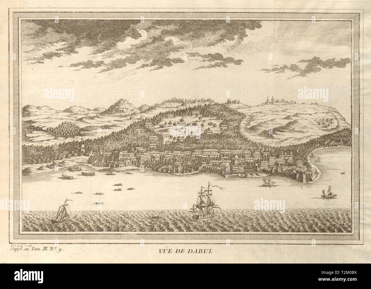 'Vue de Dabul'. View of Dabhol, Ratnagiri district, Maharashtra, India ...