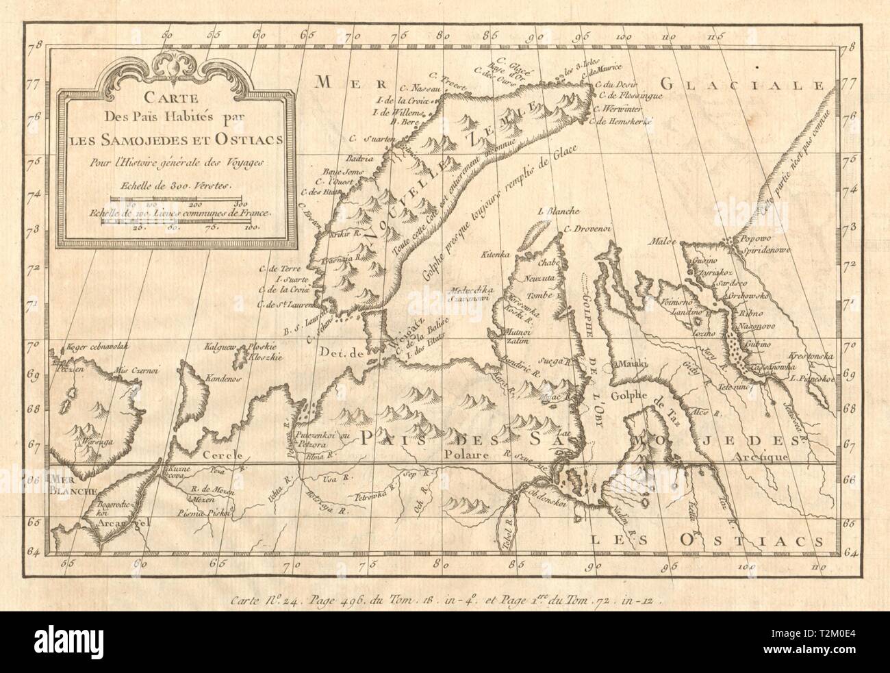 'Païs Habités par les Samojedes & Ostiacs' Novaya Zemlya Siberia BELLIN ...
