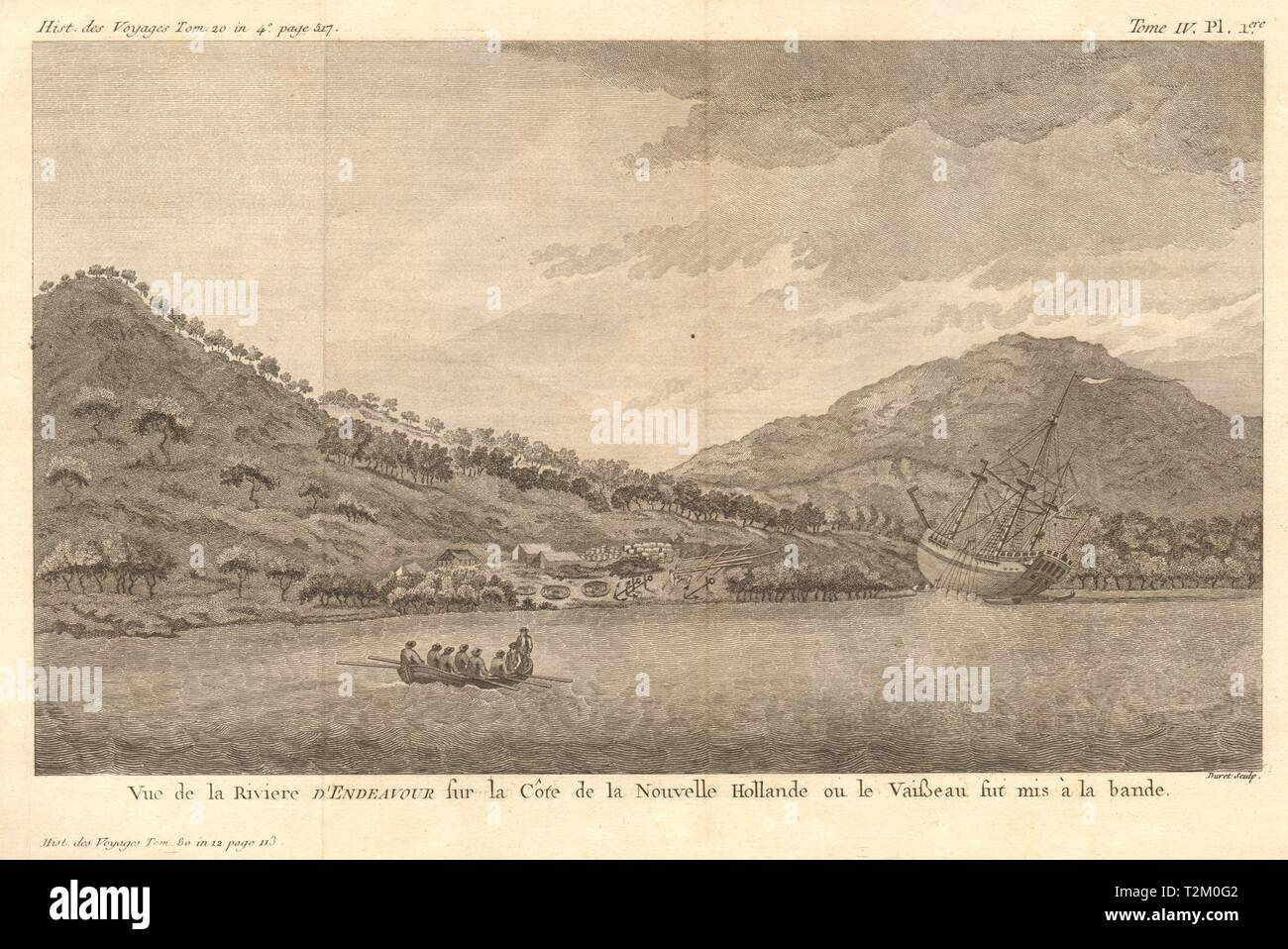'Vue de la Rivière d'Endeavour…' Capt Cook beached at Cooktown ...