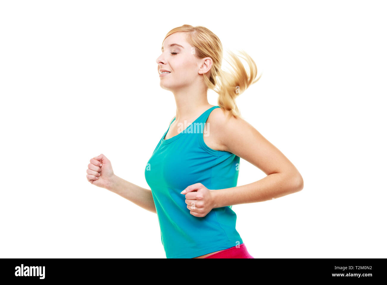 Fitness girl running. Sport young woman jogging. Active healthy ...
