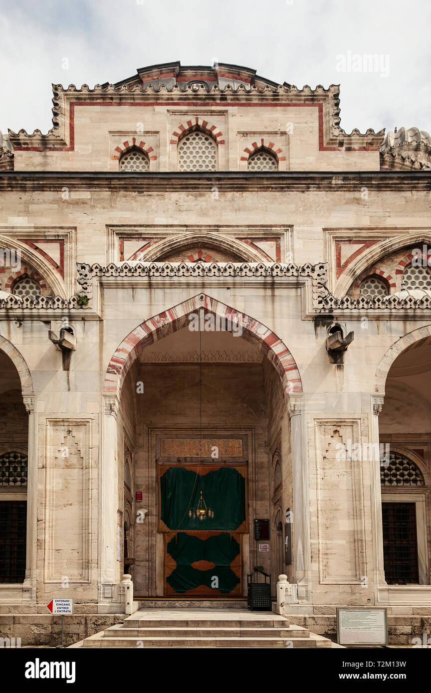 The grand entrance of Sehzade mosque in Istanbul, Turkey Stock Photo ...