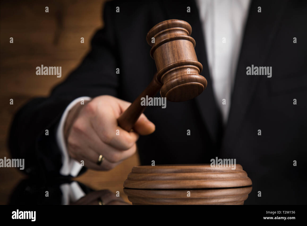 Courtroom, Judge, male judge in black mirror background Stock Photo - Alamy