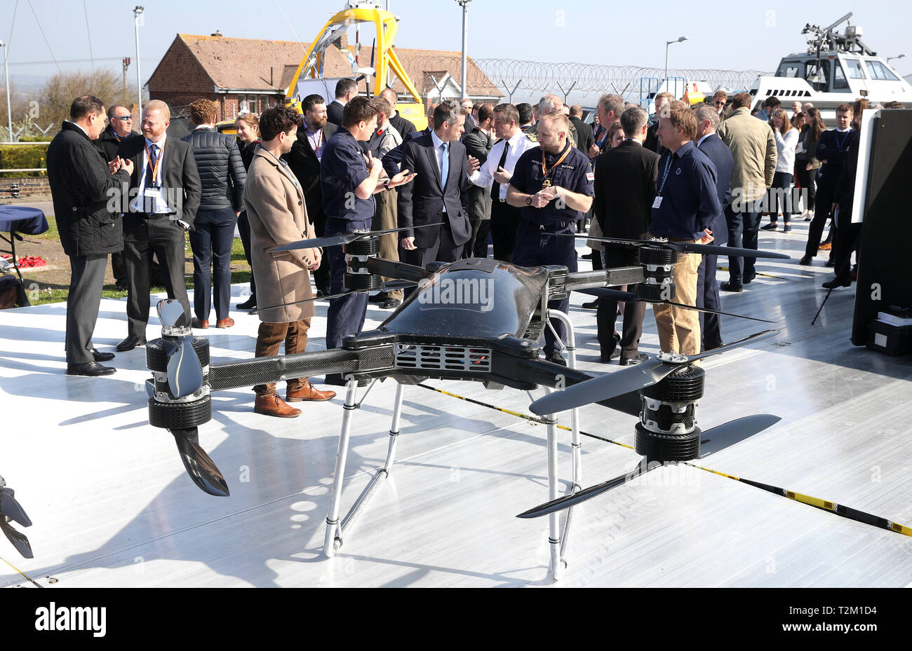 Defence Secretary Gavin Williamson (centre) during a visit to the ...
