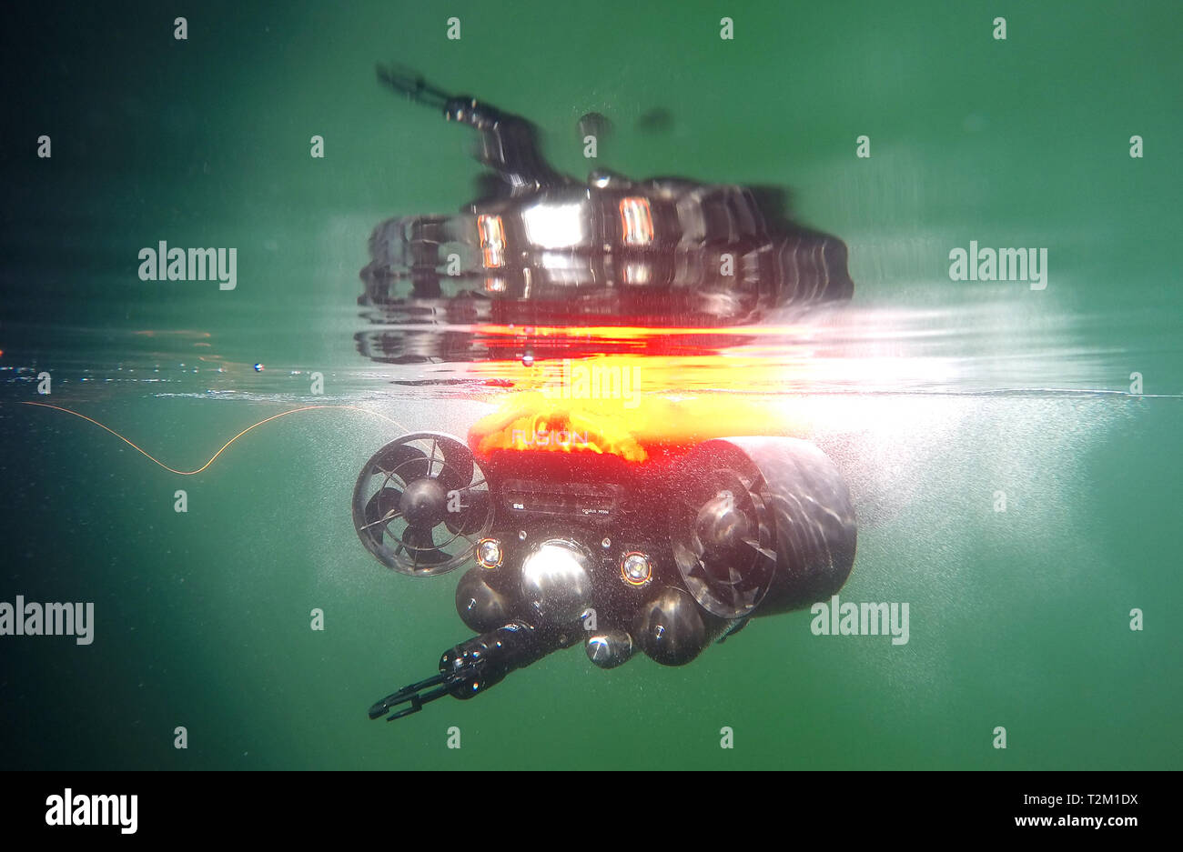 Royal Navy personel demonstrated their underwater drone during a visit ...