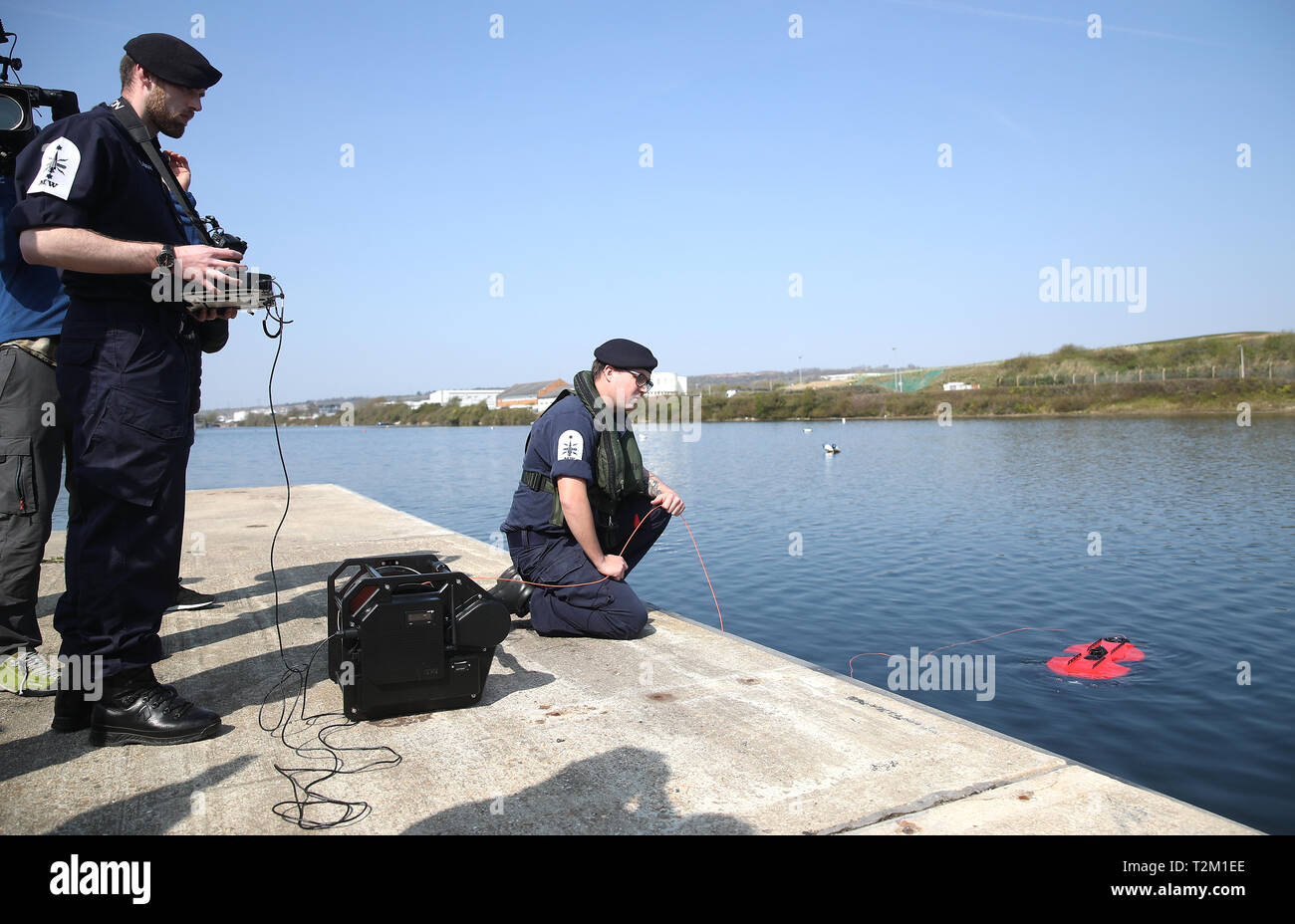 Royal Navy personel demonstrated their underwater drone during a visit ...