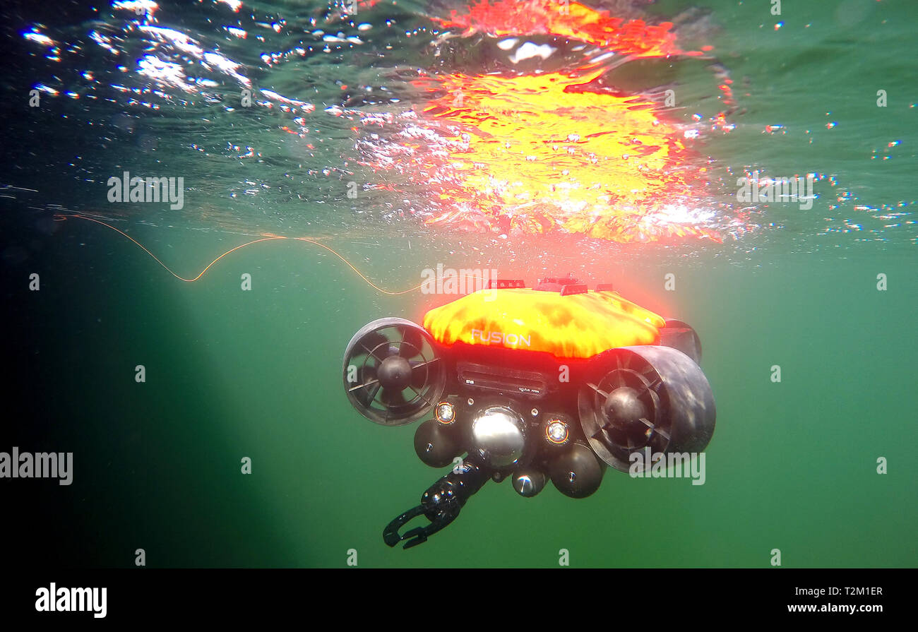 Royal Navy personel demonstrated their underwater drone during a visit ...