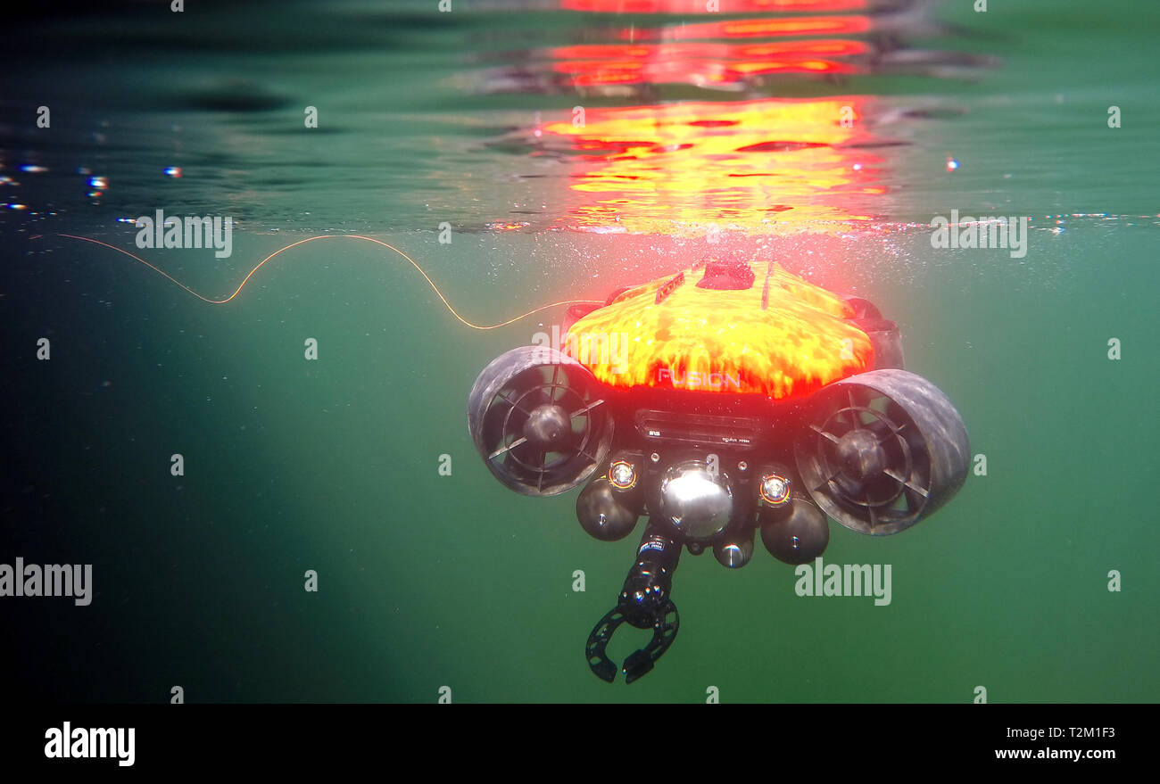 Royal Navy personel demonstrated their underwater drone during a visit ...