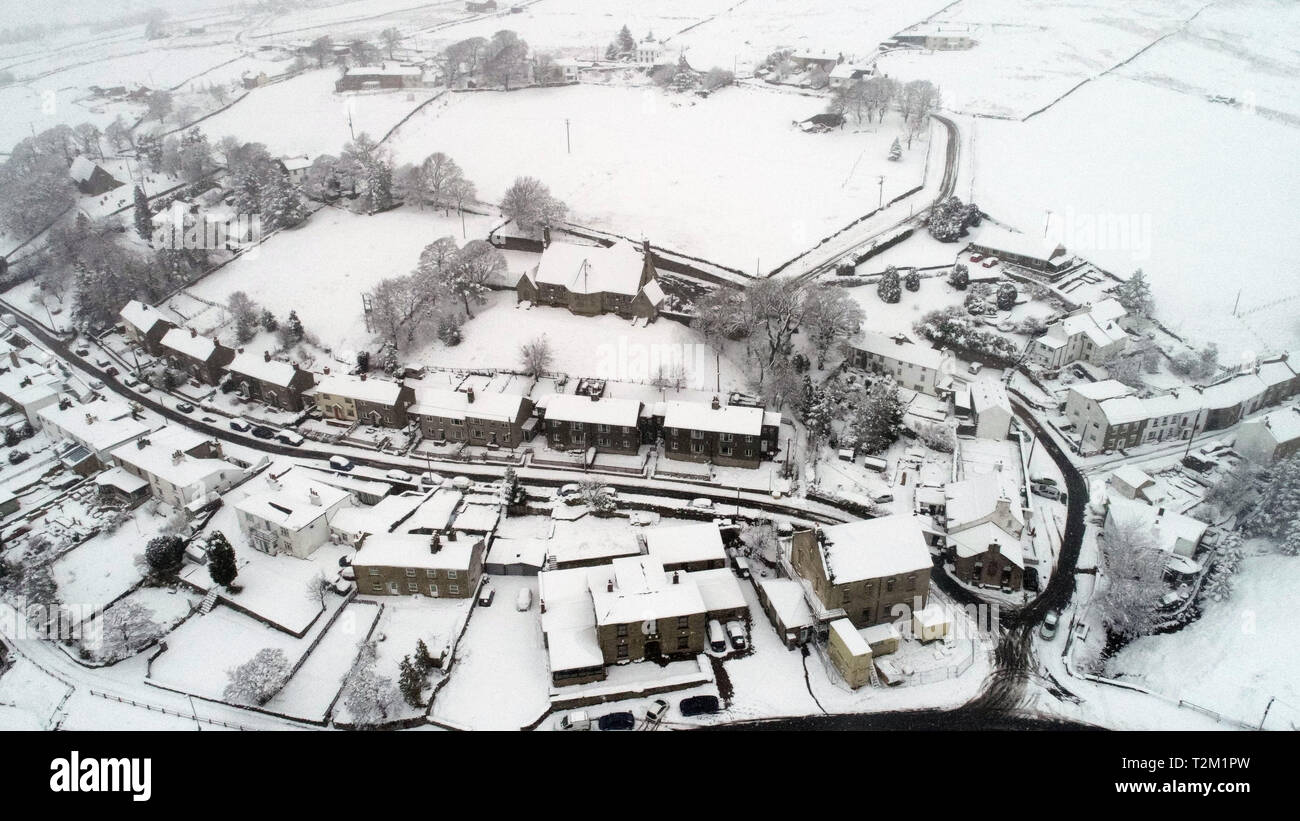 Snow in Nenthead, Cumbria after temperatures dipped below freezing ...