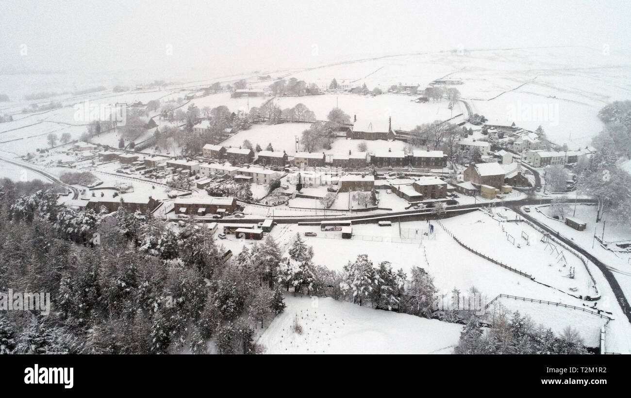 Snow in Nenthead, Cumbria after temperatures dipped below freezing ...