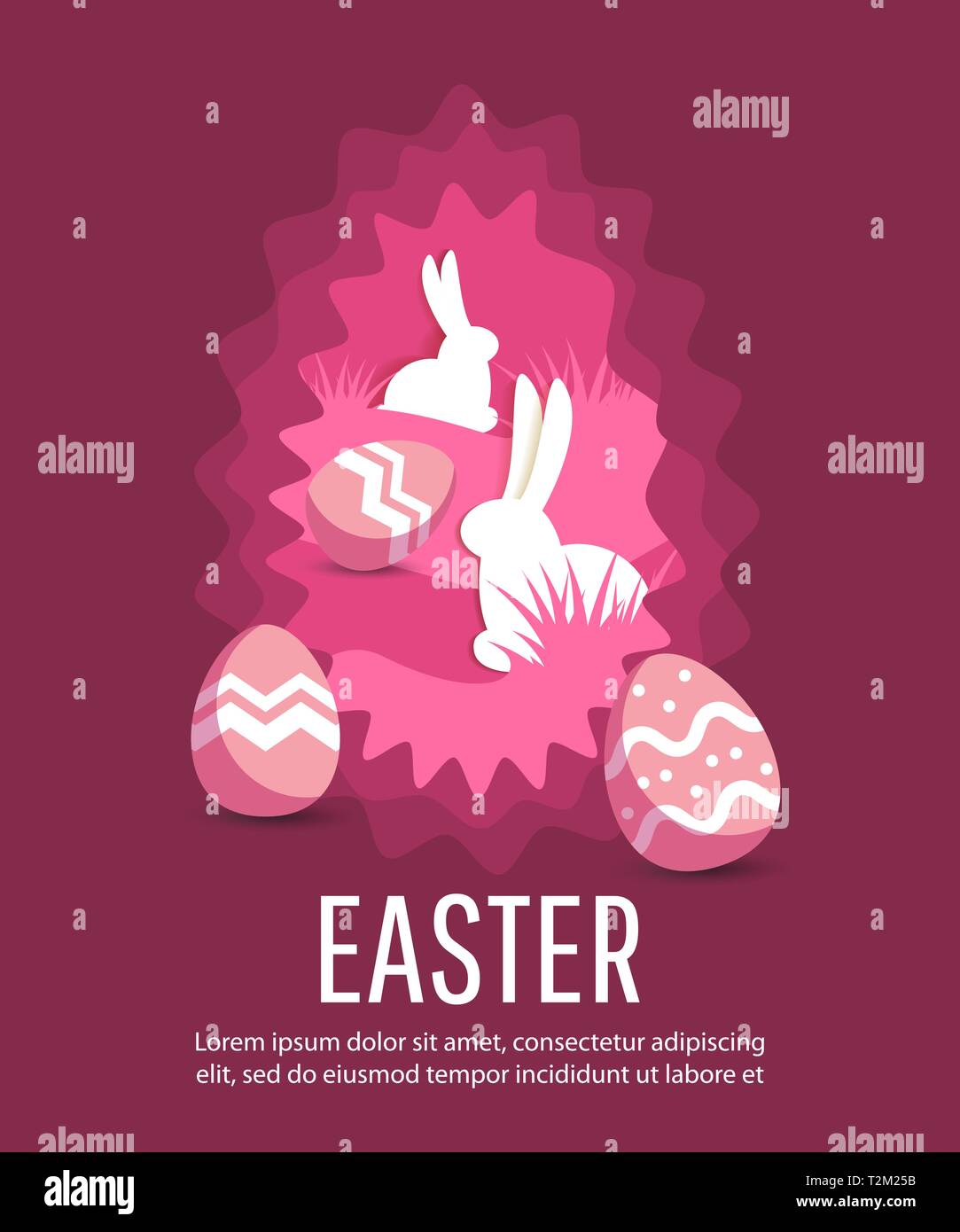 Easter banner background template with beautiful colorful spring ...
