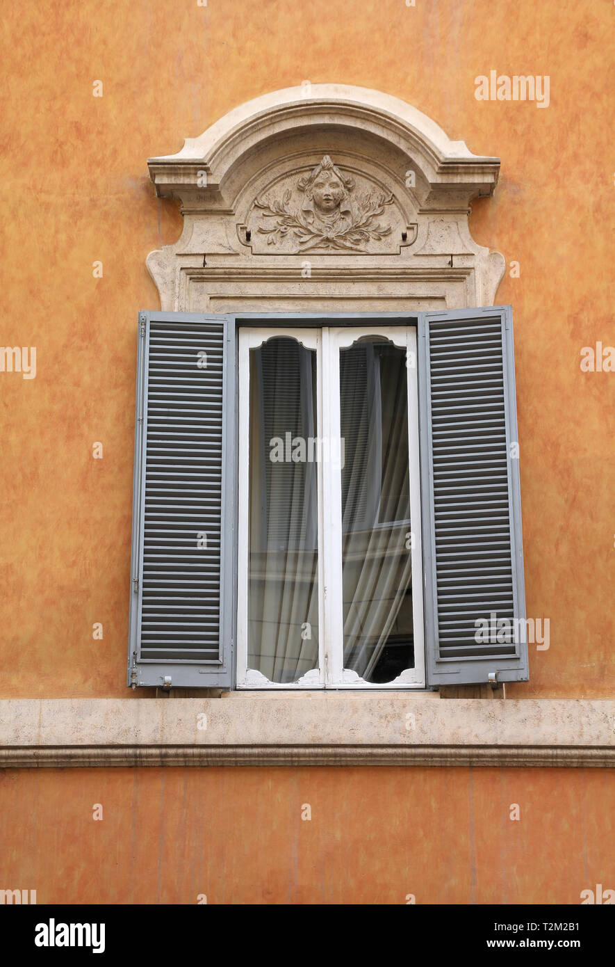 Rome, Italy. Beautiful old window in Italian capital city Stock Photo ...