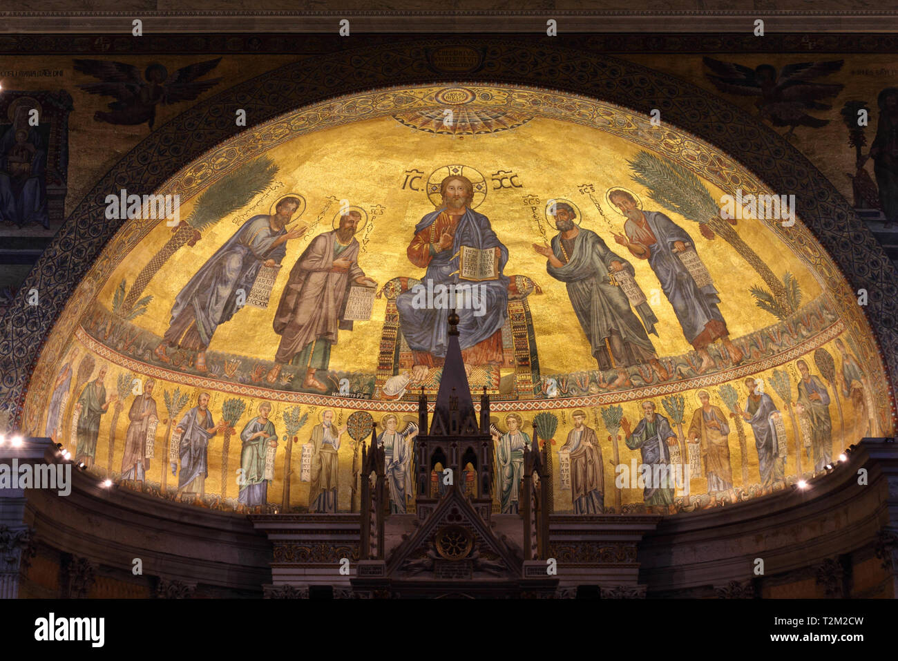Rome, Italy. Interior of Papal Basilica of Saint Paul Outside the Walls ...