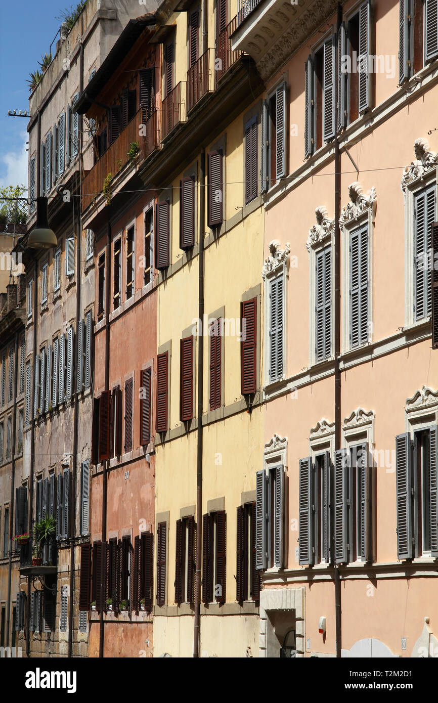 Street view and Mediterranean architecture in Rome, Italy Stock Photo ...