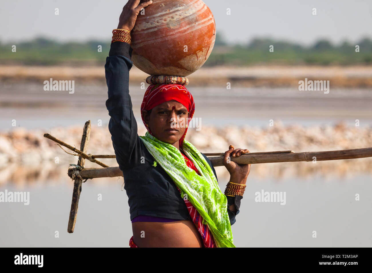 Woman carrying water pot rajasthan hi-res stock photography and images ...