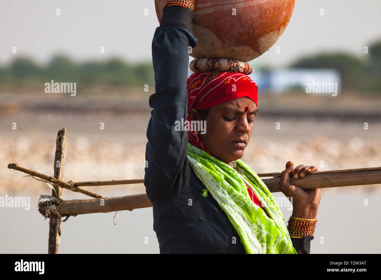 Indian women carry water pots hi-res stock photography and images - Alamy