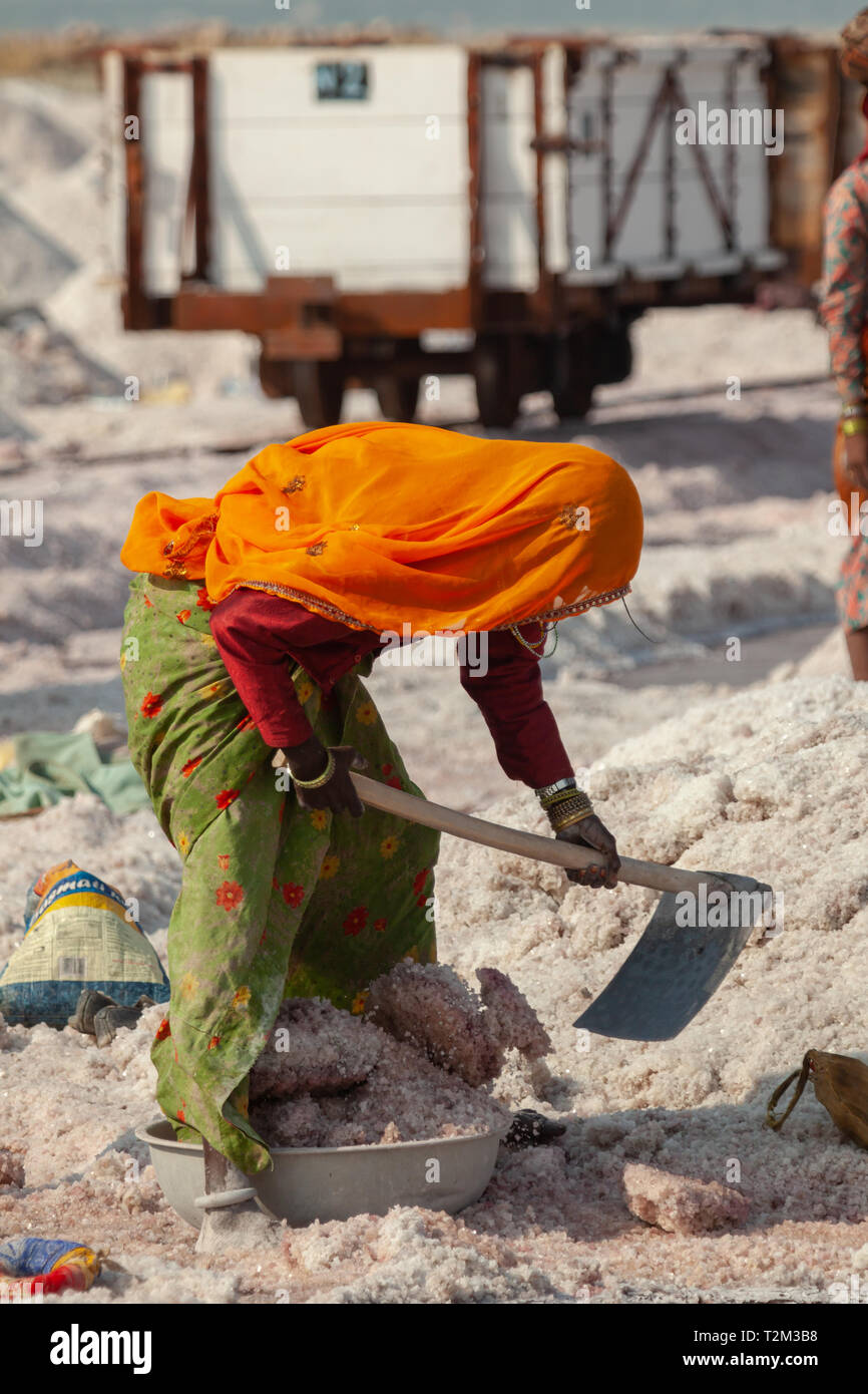 Woman mining salt hi-res stock photography and images - Alamy