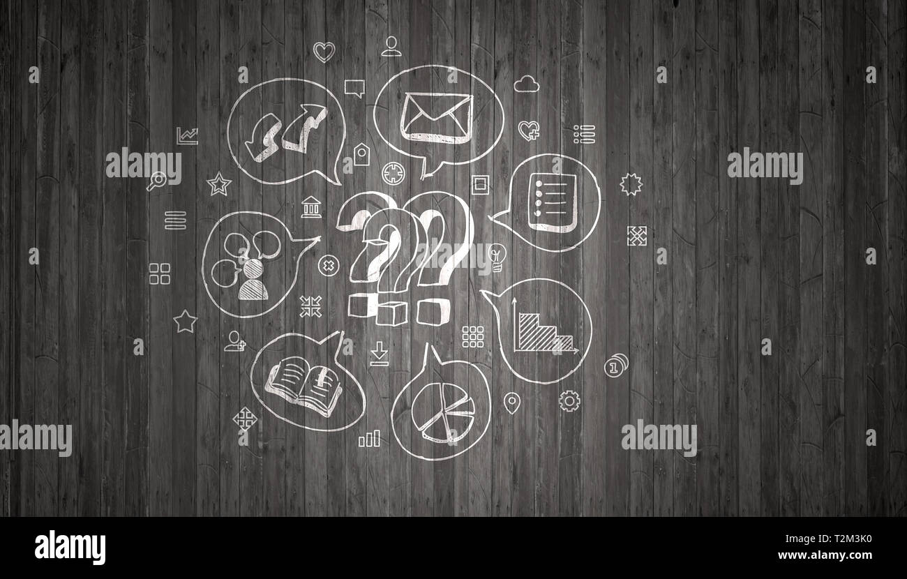 Concrete wall and business strategy drawn ideas Stock Photo - Alamy