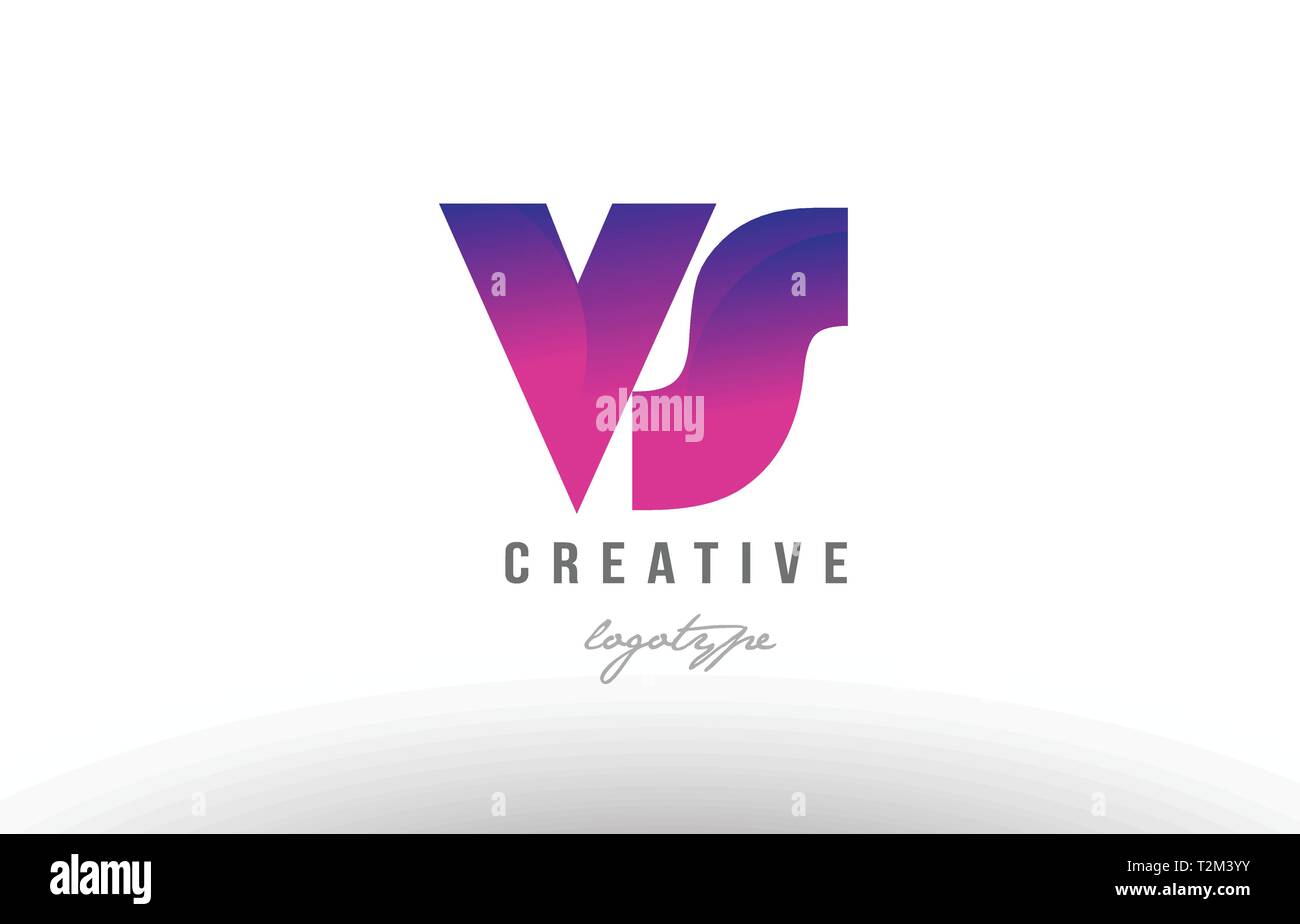 Design of alphabet letter logo combination vs v s with pink gradient ...