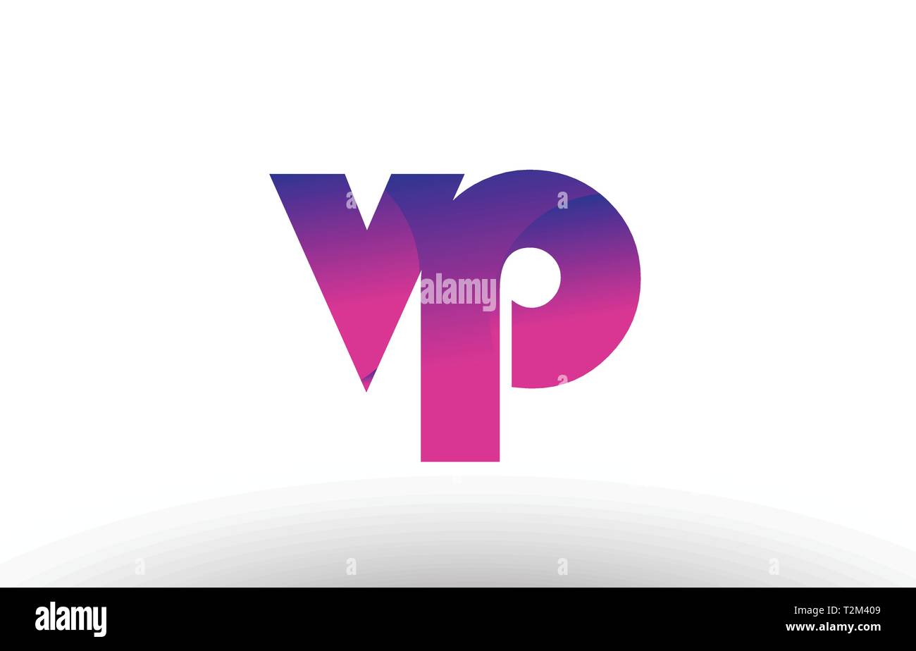 Design of alphabet letter logo combination vp v p with pink gradient ...