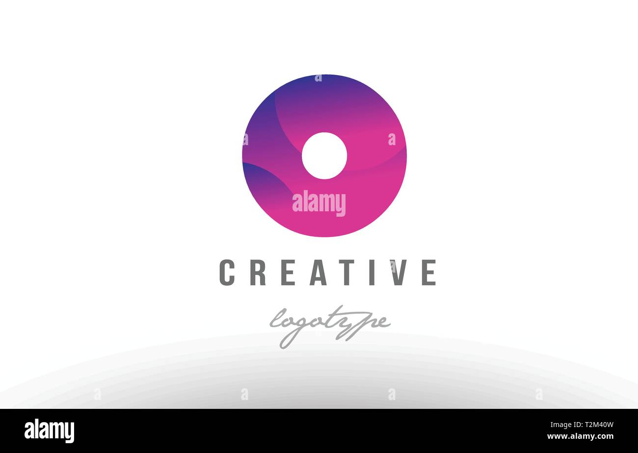 Design of alphabet letter o with pink gradient color suitable as a logo ...