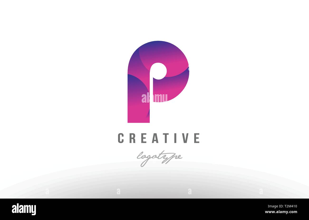 Design of alphabet letter p with pink gradient color suitable as a logo ...