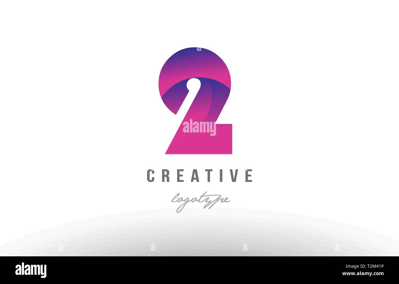 Design of number 2 two with pink gradient color suitable as a logo for ...