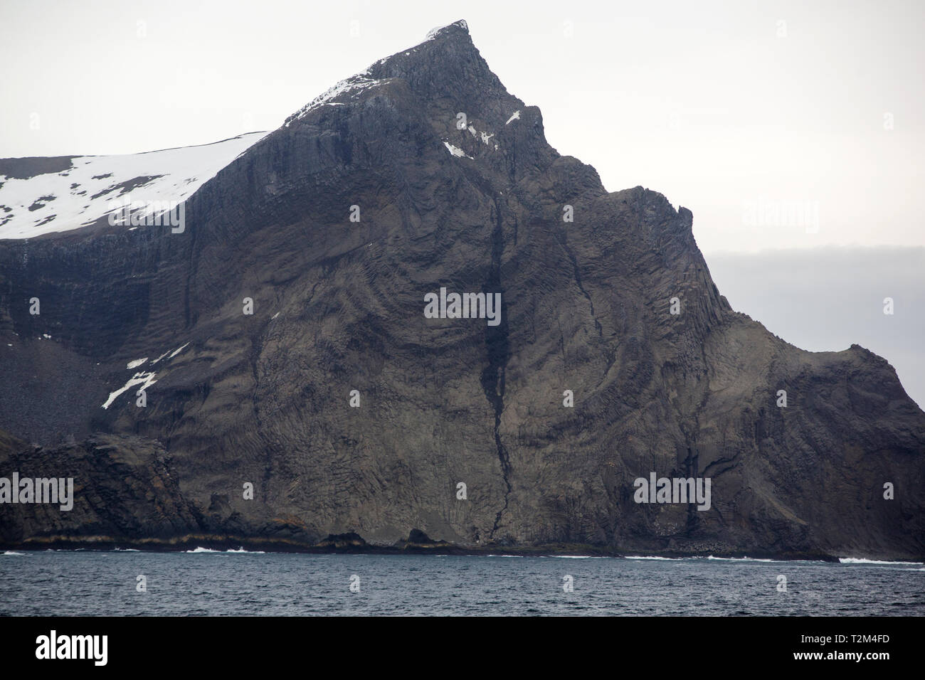 Columnar jointing in Basalt rock near Yankee Harbour, Antarctic ...