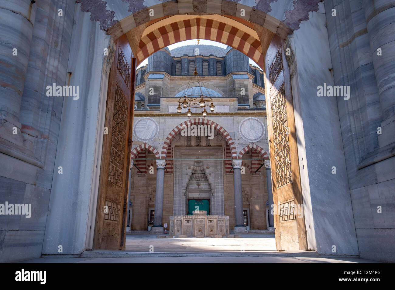 Courtyard of Selimiye Mosque in Edirne, Turkey. UNESCO World Heritage ...