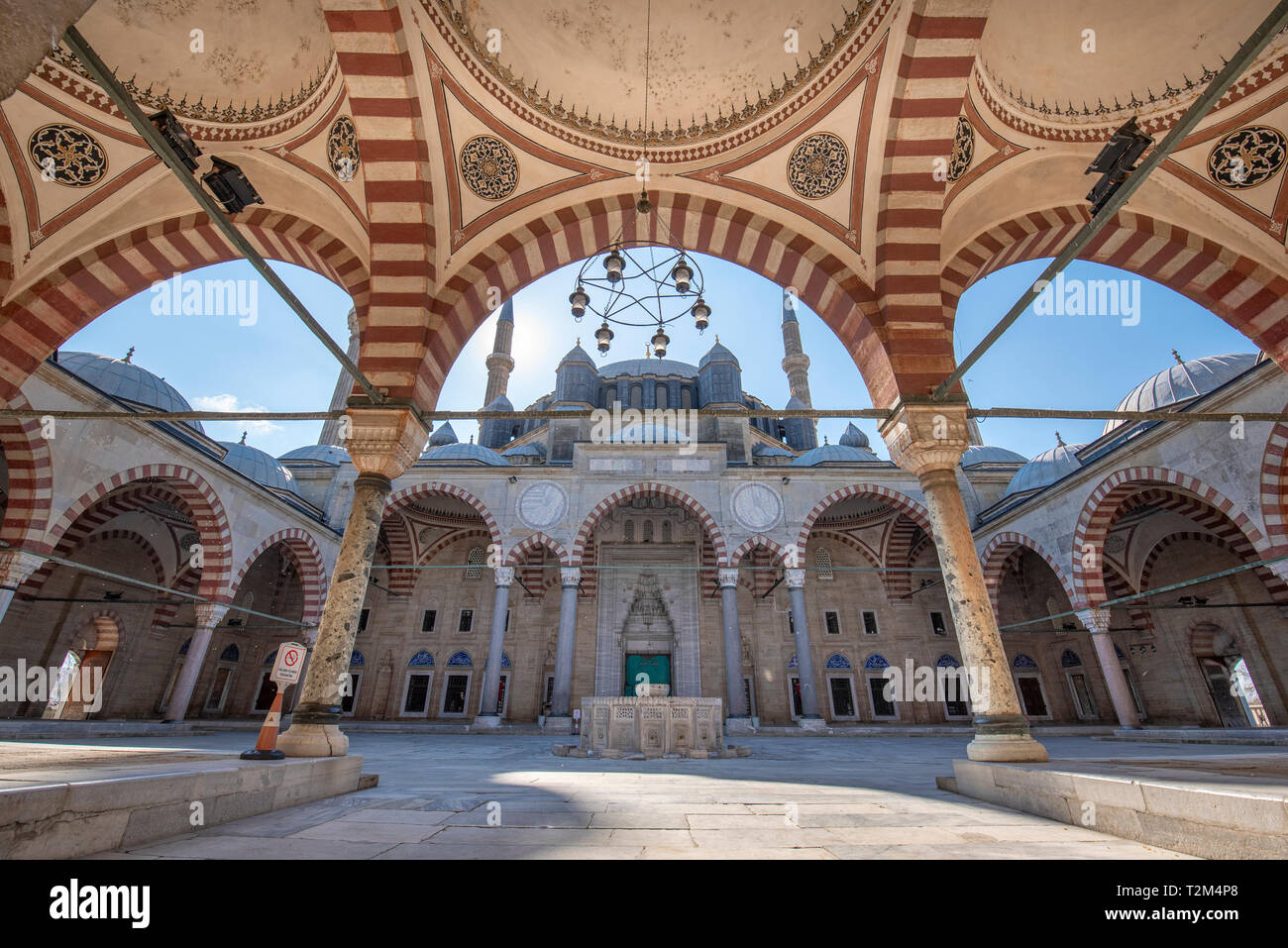 Courtyard of Selimiye Mosque in Edirne, Turkey. UNESCO World Heritage ...