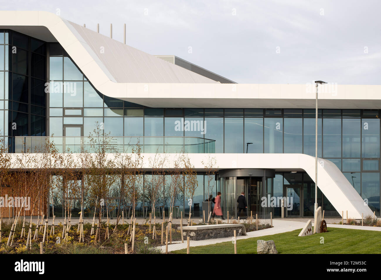 View of front facade with landscaping. Menai Science Parc, Bangor ...