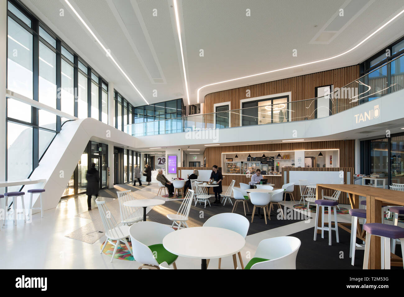 View of cafe. Menai Science Parc, Bangor, United Kingdom. Architect ...