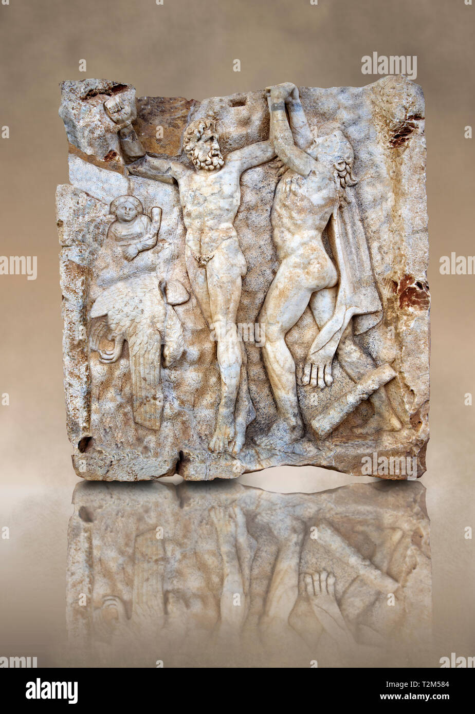 Roman temple freize relief sculpture of Zeus and Prometheus ...