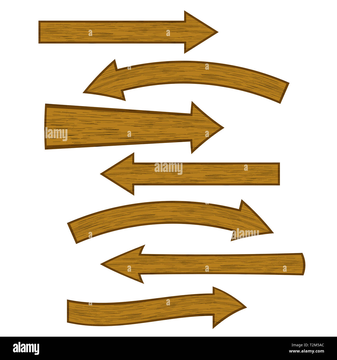 Set of Different Wooden Arrows Isolated on White Background Stock Photo ...