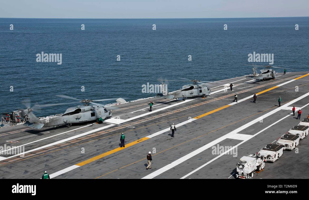 190401-N-MM912-1075 NORFOLK (April 1, 2019) MH-60R Sea Hawk helicopters ...