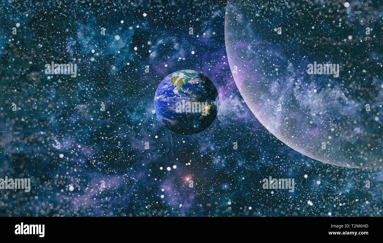 Bright Star Nebula. Distant galaxy. Abstract image. Elements of this ...