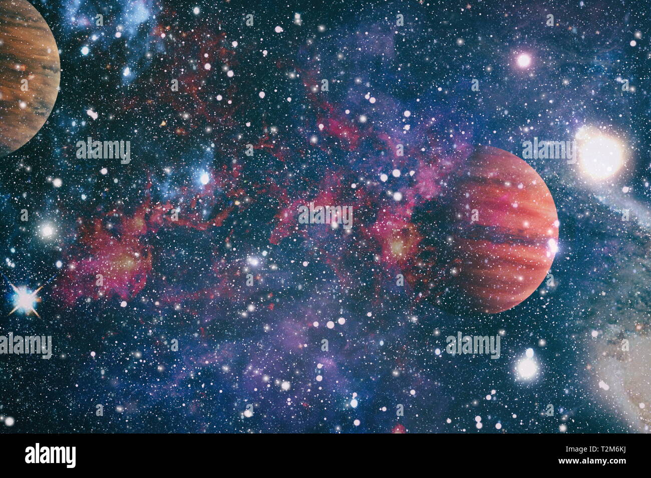 planets, stars and galaxies in outer space showing the beauty of space ...