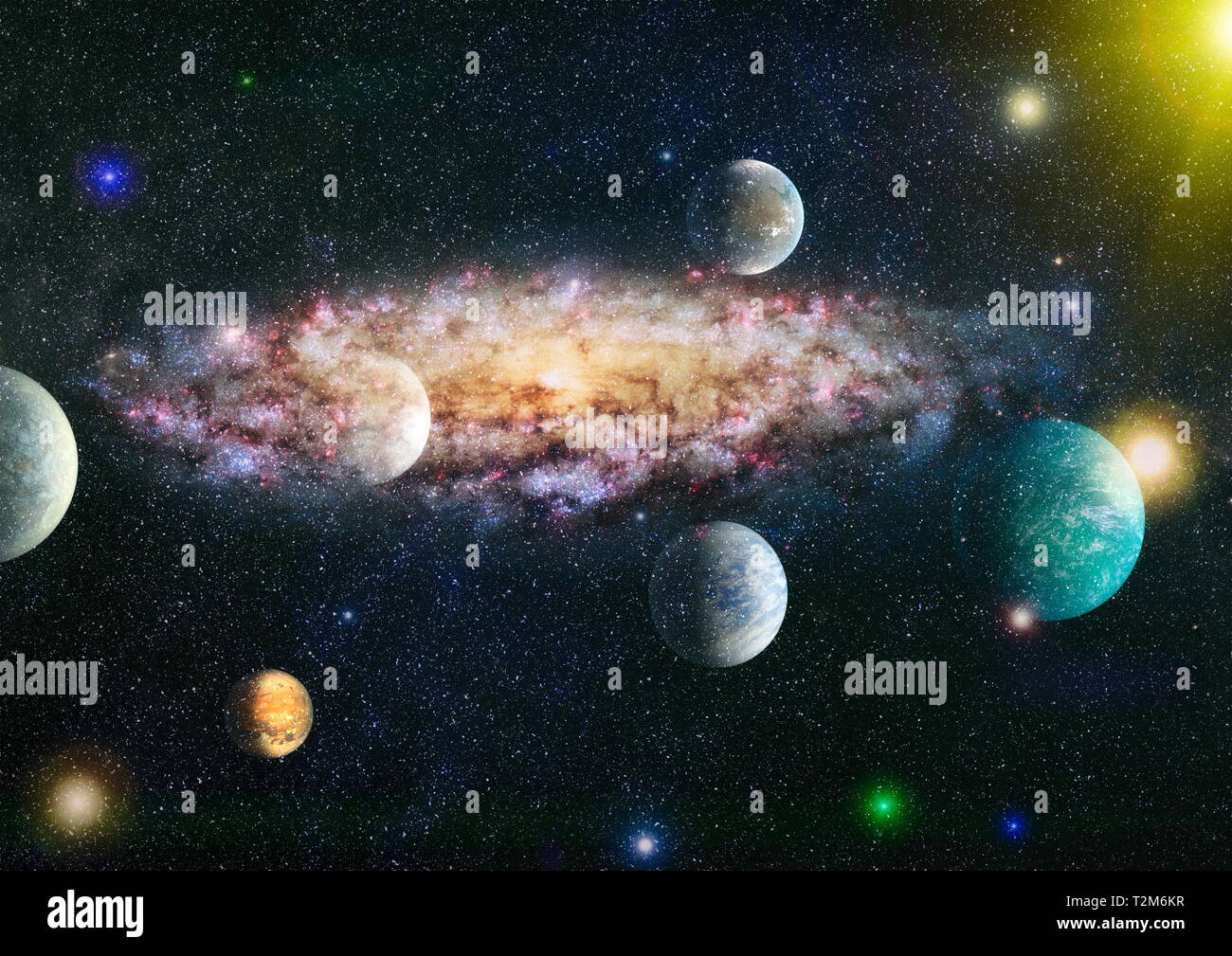planets, stars and galaxies in outer space showing the beauty of space ...
