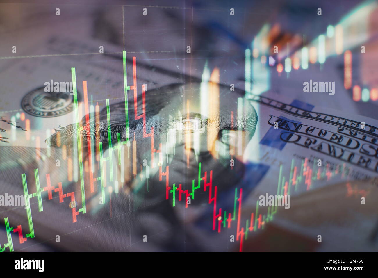 data on a monitor which including of Market Analyze. Bar graphs ...