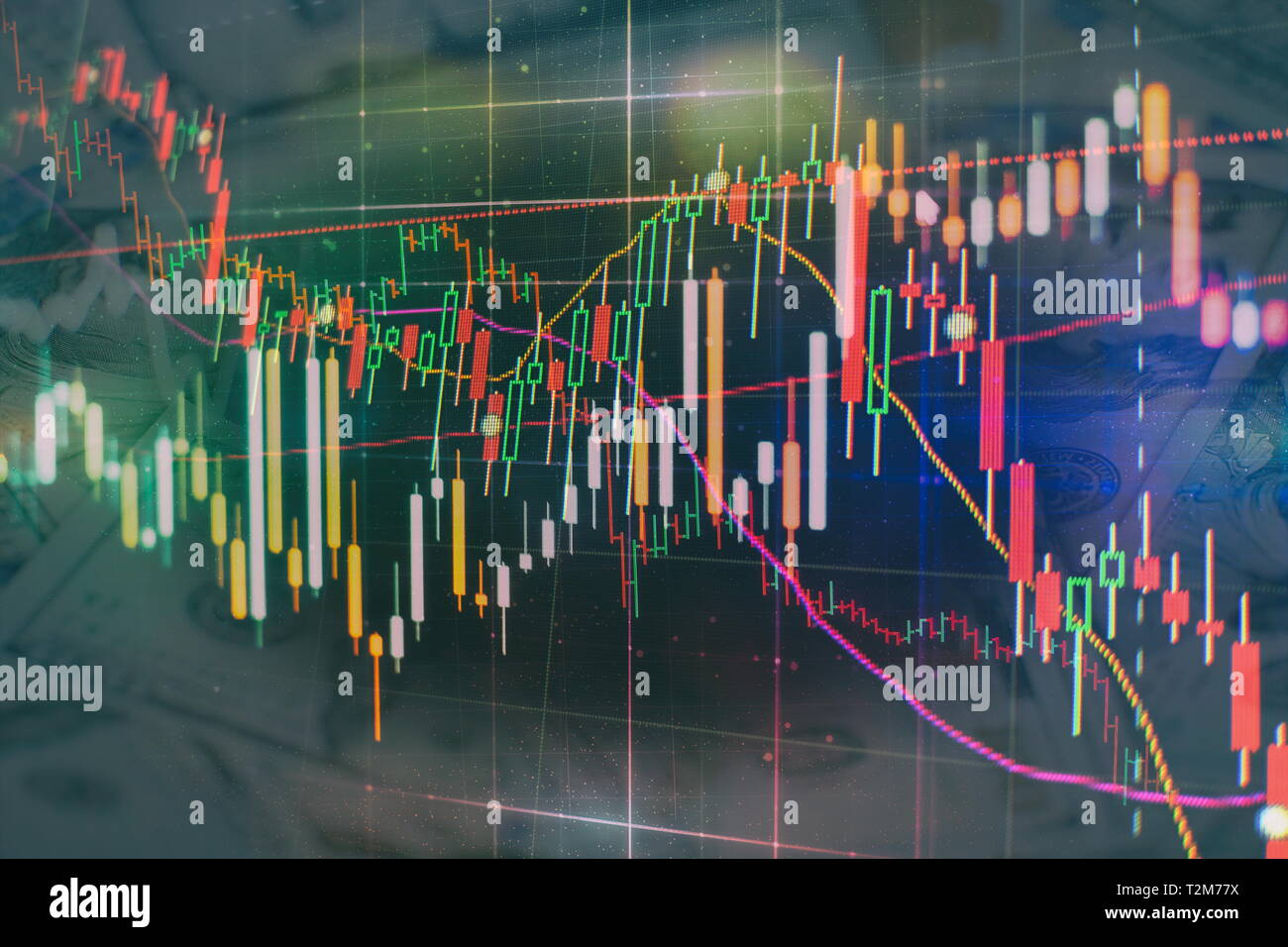 Abstract glowing forex chart interface wallpaper. Investment, trade ...