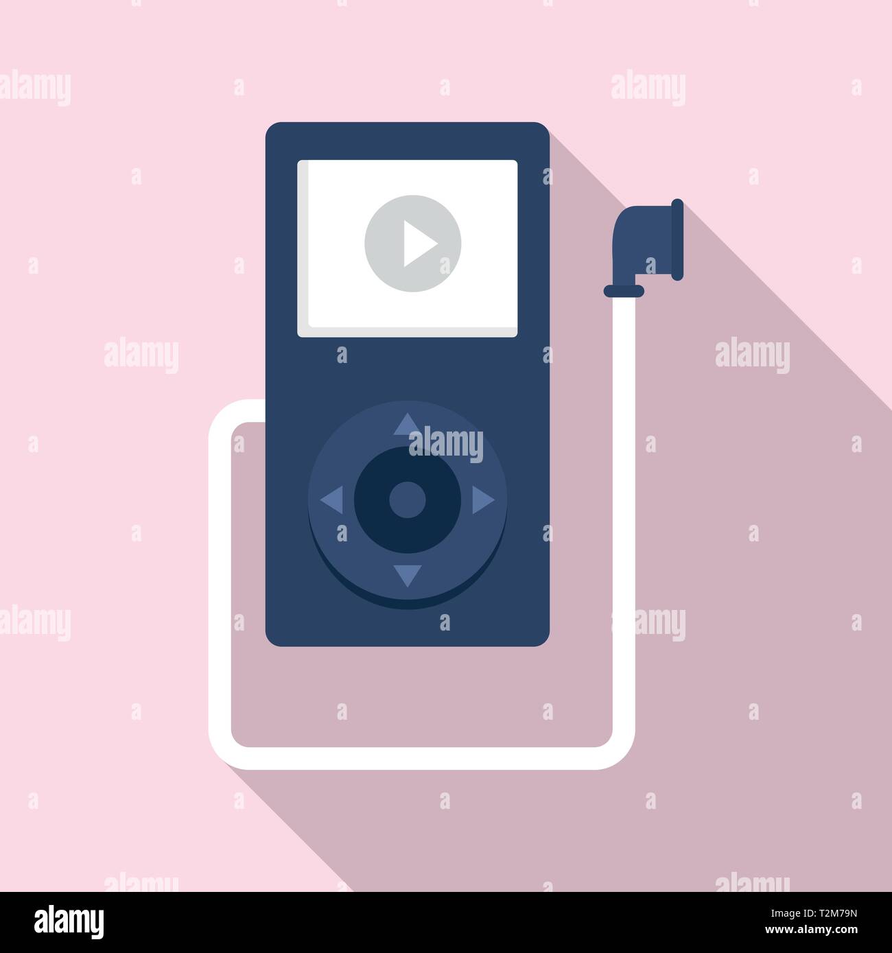 Music player learning icon. Flat illustration of music player learning ...