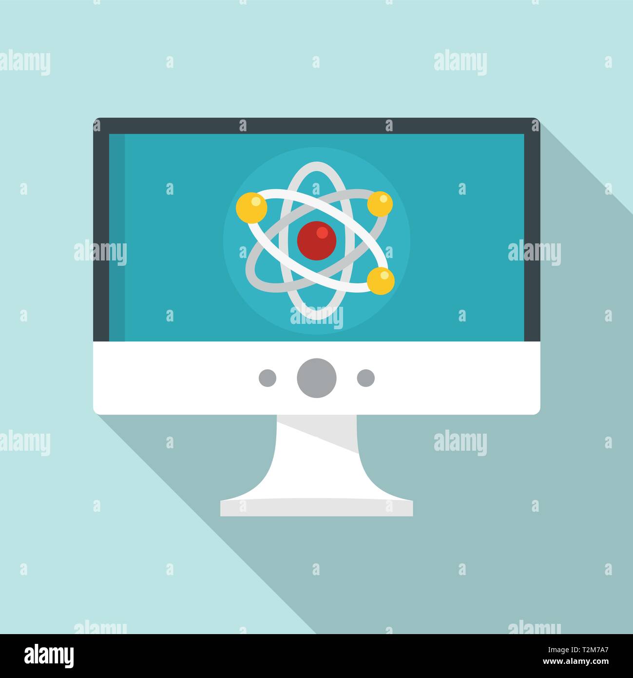 Computer learning icon. Flat illustration of computer learning vector ...