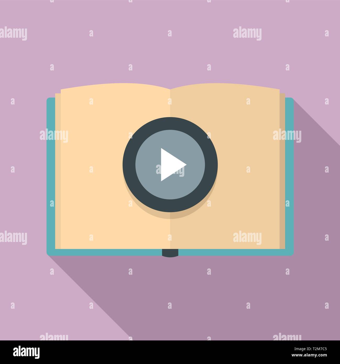 Online book learning icon. Flat illustration of online book learning ...