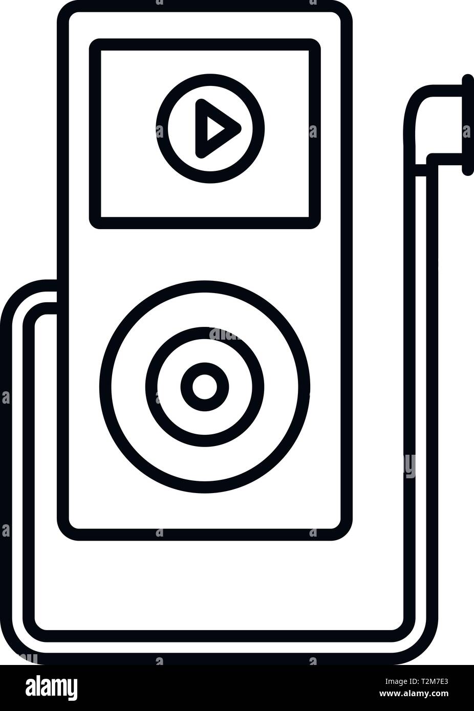 Music player learning icon. Outline music player learning vector icon ...