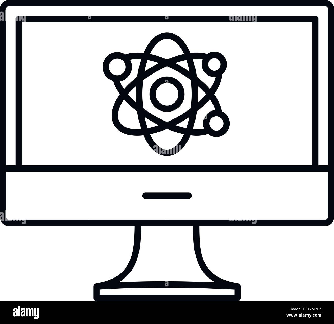 Computer learning icon. Outline computer learning vector icon for web ...