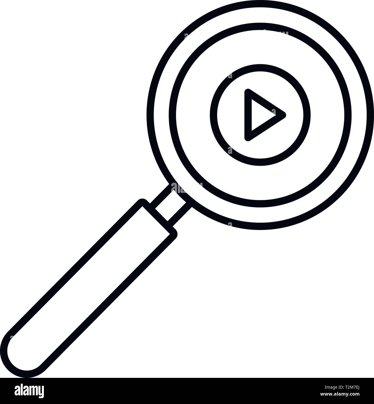Play magnify glass icon. Outline play magnify glass vector icon for web ...