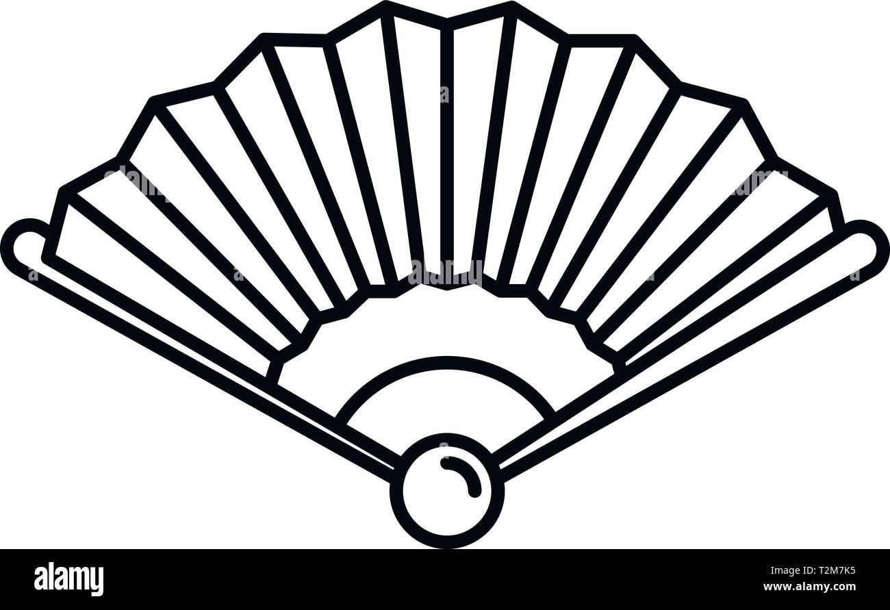 Bamboo hand fan icon. Outline bamboo hand fan vector icon for web ... Bamboo hand fan icon. Outline bamboo hand fan vector icon for web ...